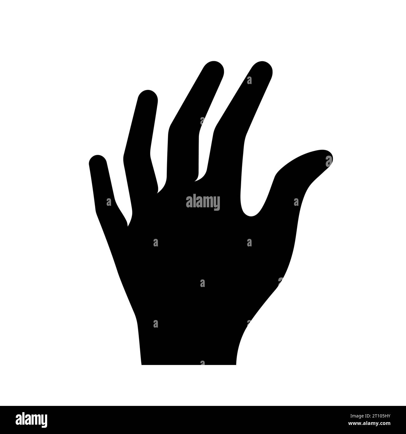 Human hand silhouette. Black hand up icon. Vector illustration Stock ...