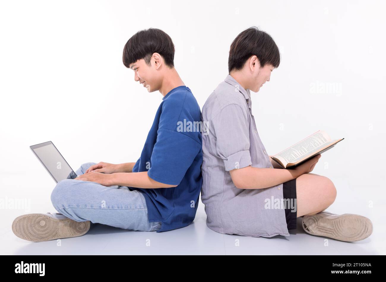 Two smart teenager student boys sitting together Stock Photo - Alamy Two smart teenager student boys sitting together Stock Photo - Alamy