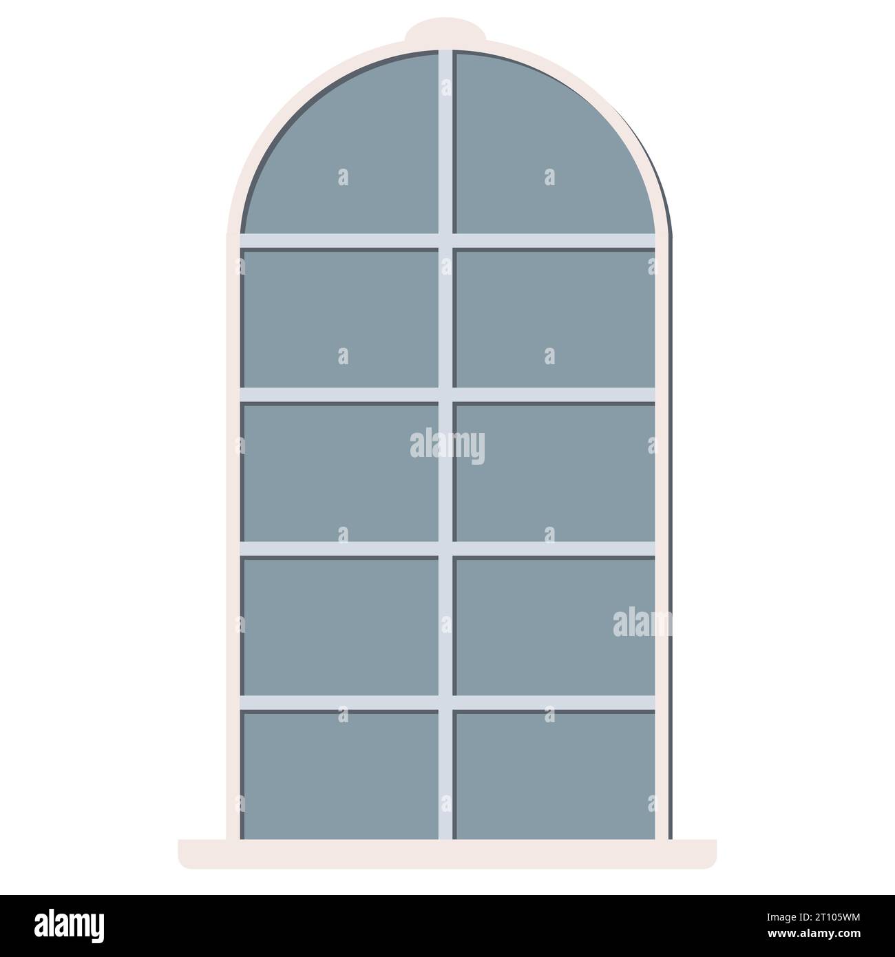 Arched window with lattice for home isolated on white background ...