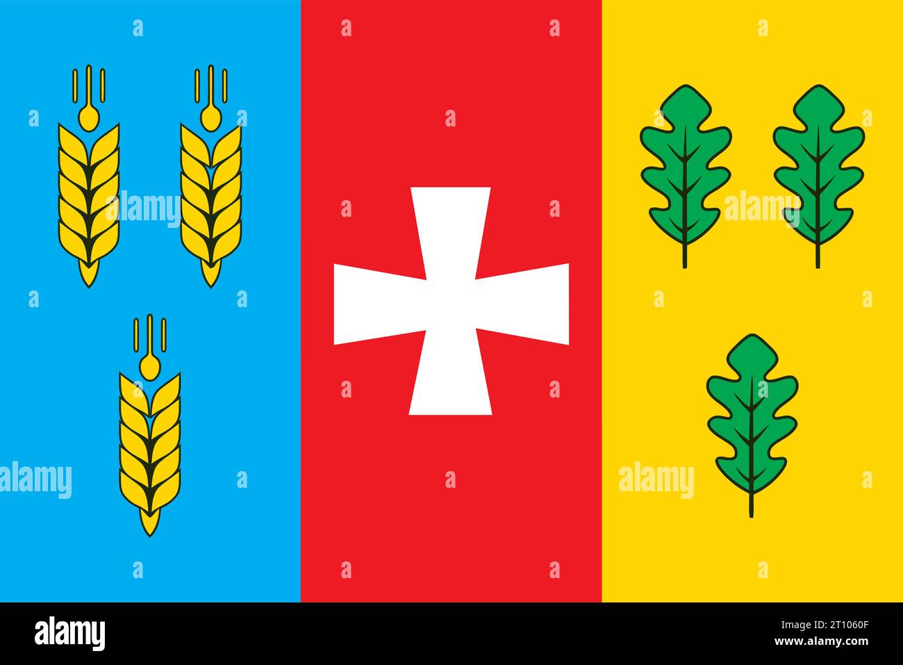 Vector realistic illustration of Ukrainian Flag of Dubenskiy Raion in ...