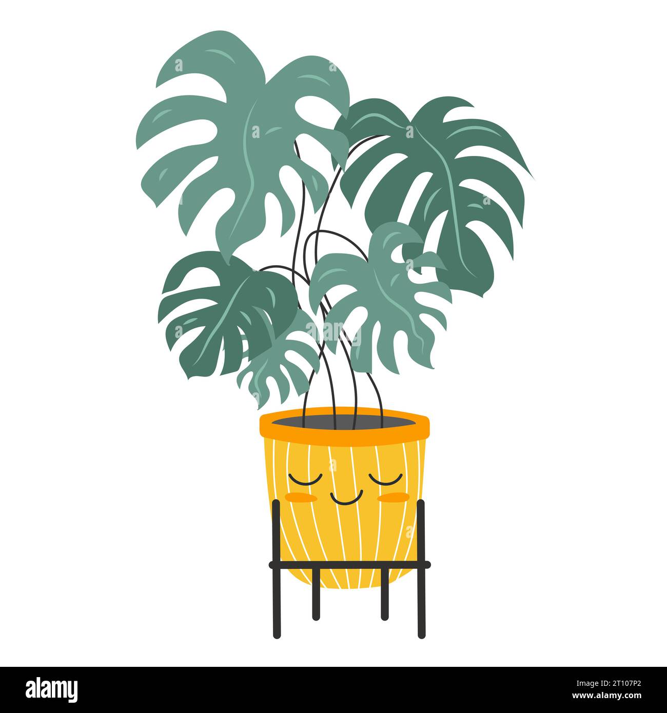 Vector kawaii flower pot Cut Out Stock Images & Pictures - Alamy