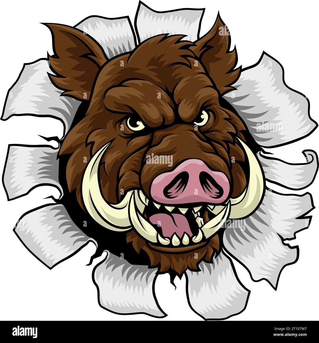 Boar Wild Hog Razorback Warthog Pig Sports Mascot Stock Vector Image ...