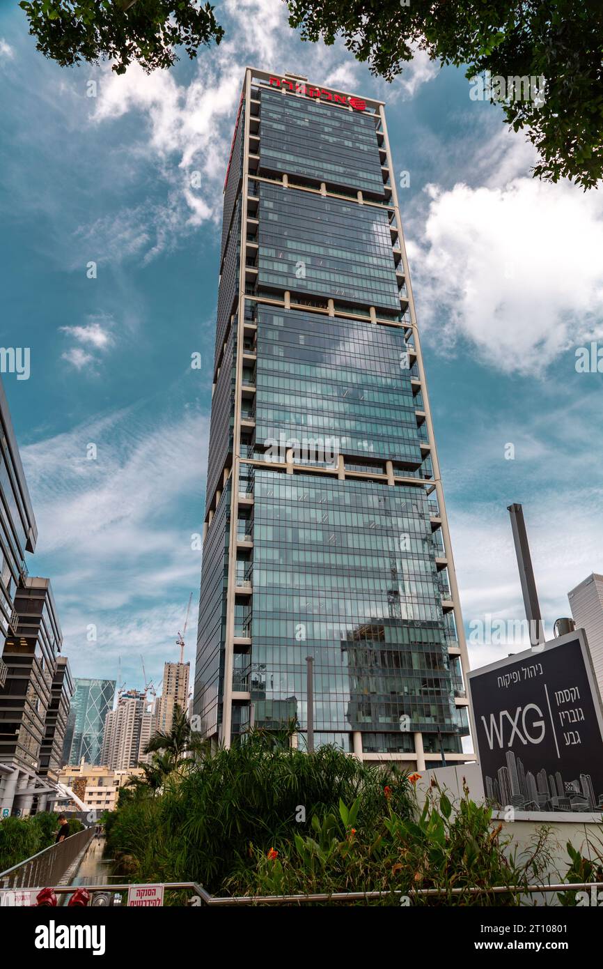 Tel Aviv, Israel - October 4, 2023: The Electra Tower is an office sky scraper located on Yigal ...