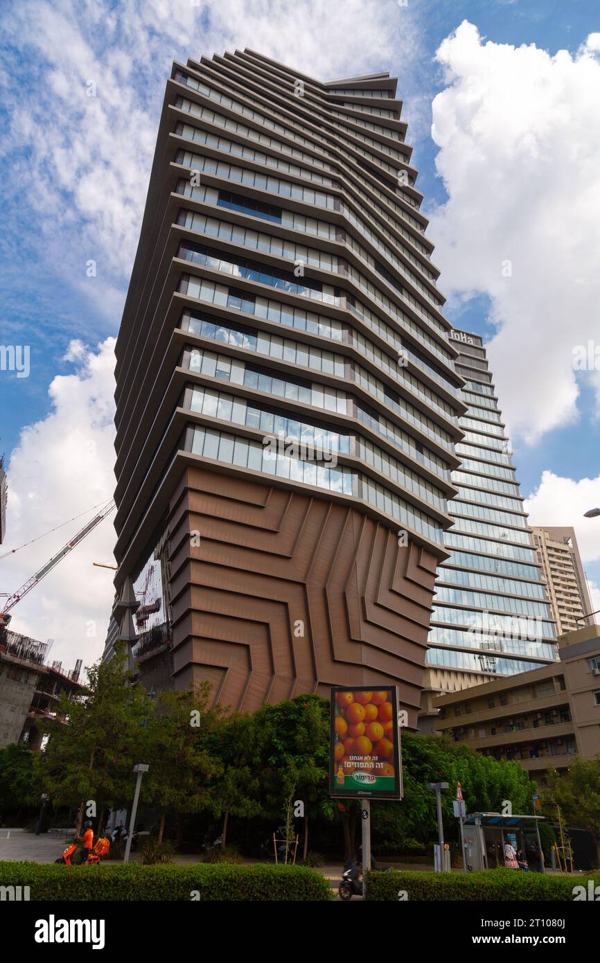 Tel Aviv, Israel - October 4, 2023: Totzeret HaAretz Towers, stylized ...