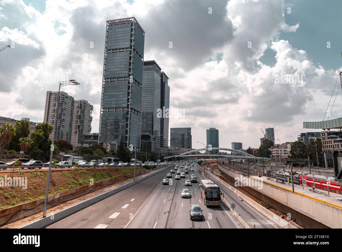 Tel Aviv, Israel - October 4, 2023: The Electra Tower is an office sky scraper located on Yigal ...