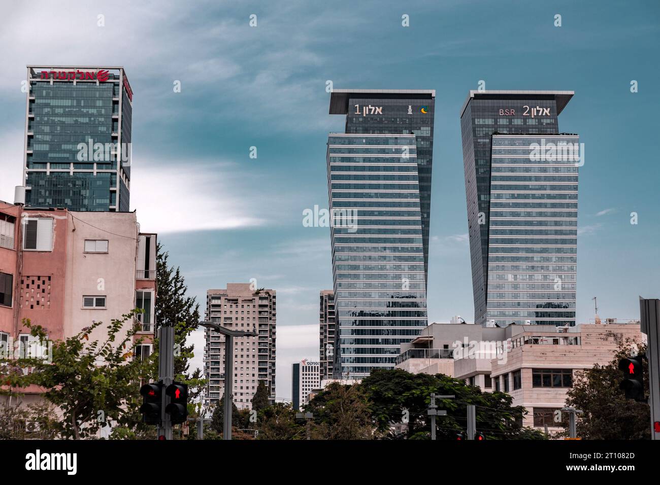 Tel Aviv, Israel - October 4, 2023: Modern skyscrapers in the financial ...