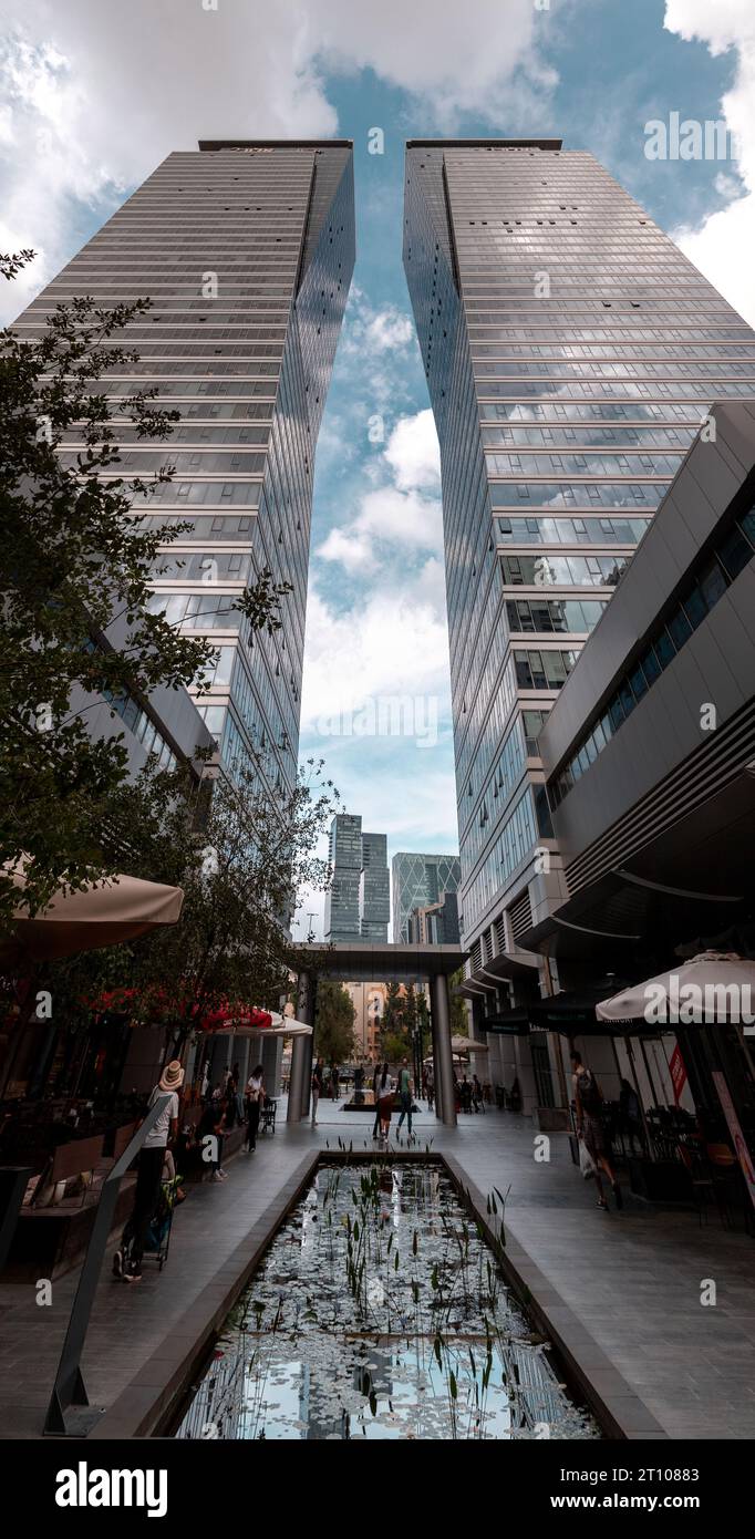Tel Aviv, Israel - October 4, 2023: Modern skyscrapers in the financial ...