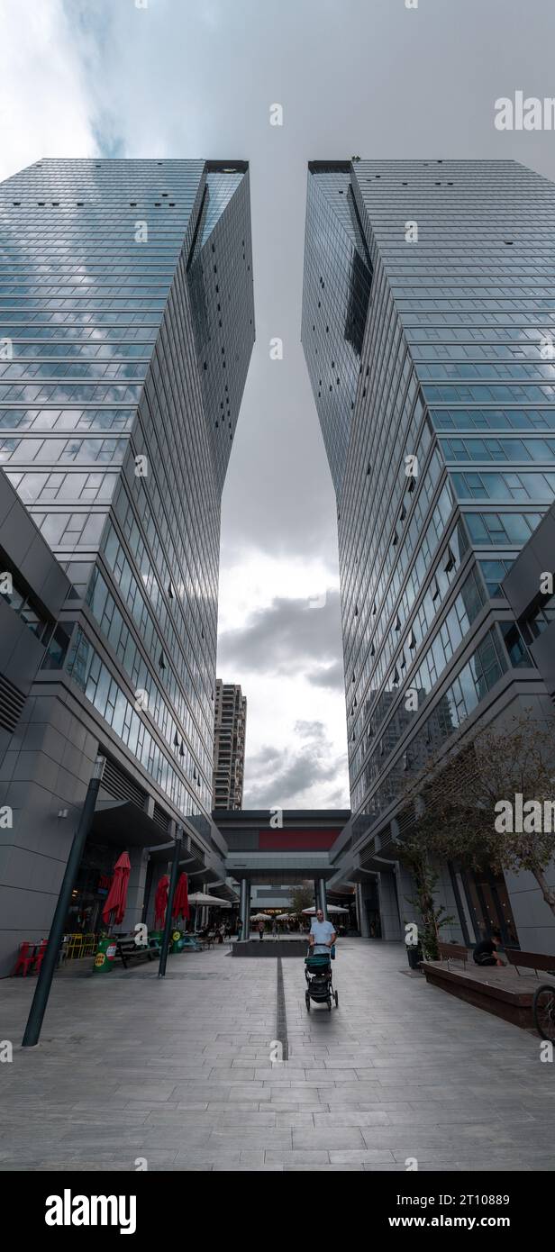 Tel Aviv, Israel - October 4, 2023: Modern skyscrapers in the financial ...