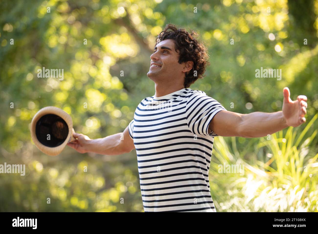 image of a young strong positive optimistic man in nature Stock Photo ...