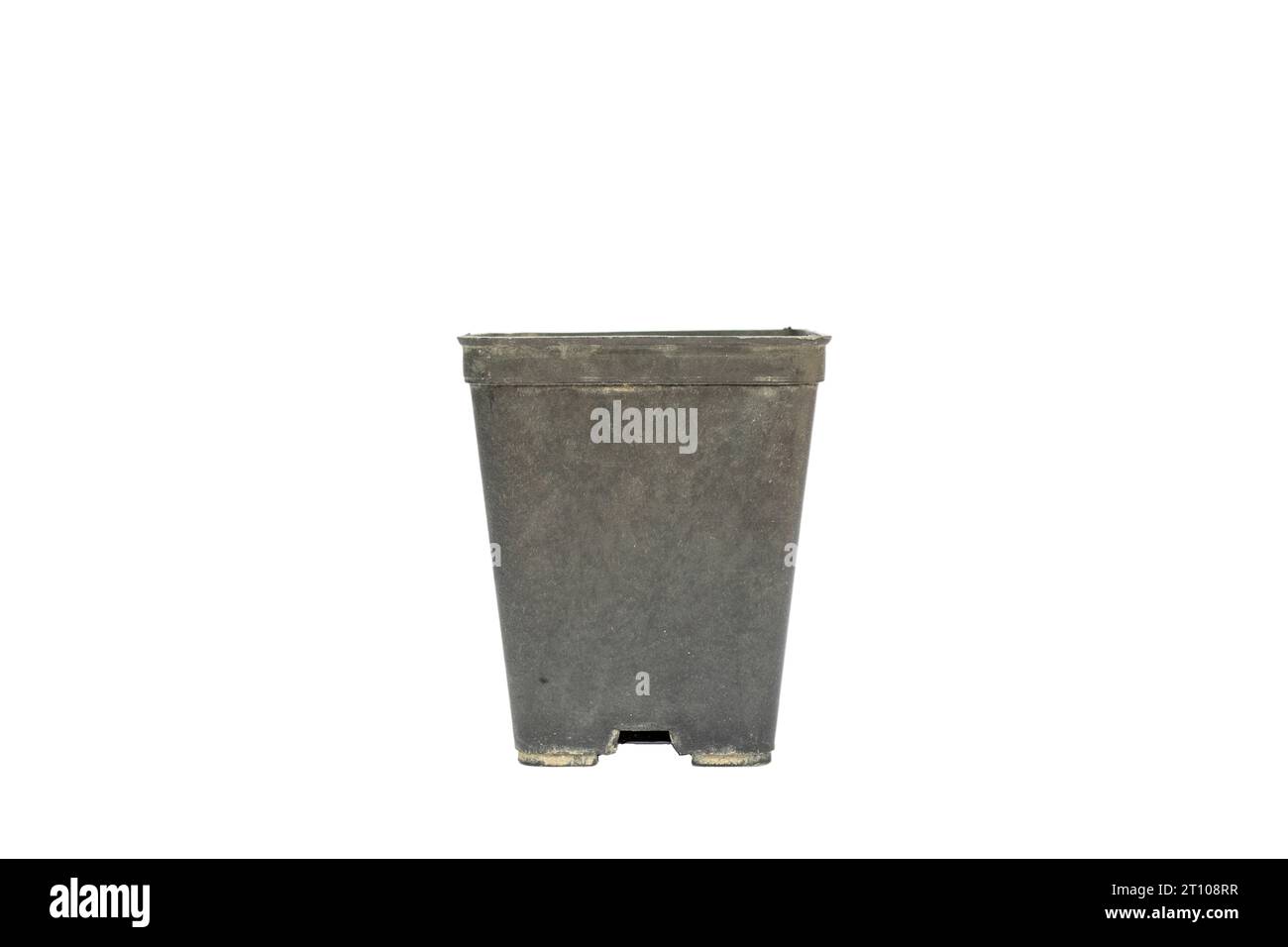 Old plastic rectangular plant pots isolated on white background Stock ...