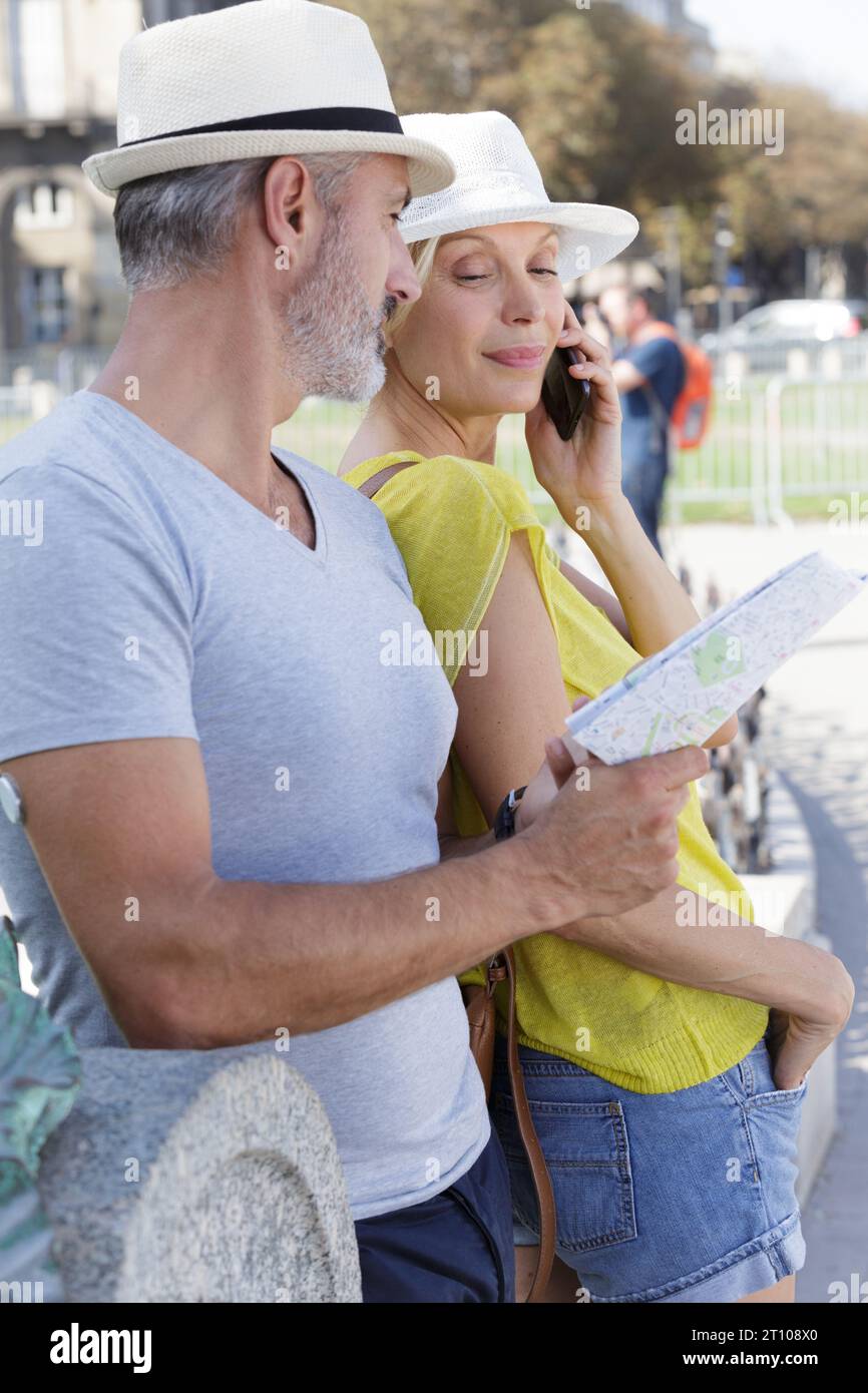 mature couple talking about directions Stock Photo - Alamy
