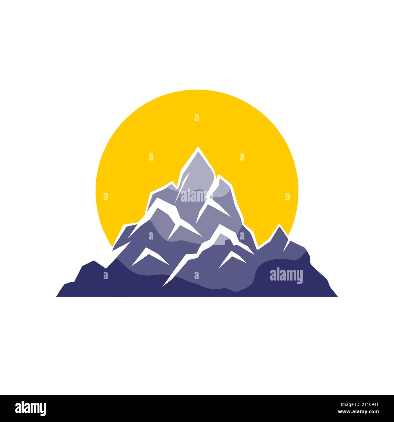 Sun behind the mountains. Cartoon mountains with the sun behind them ...