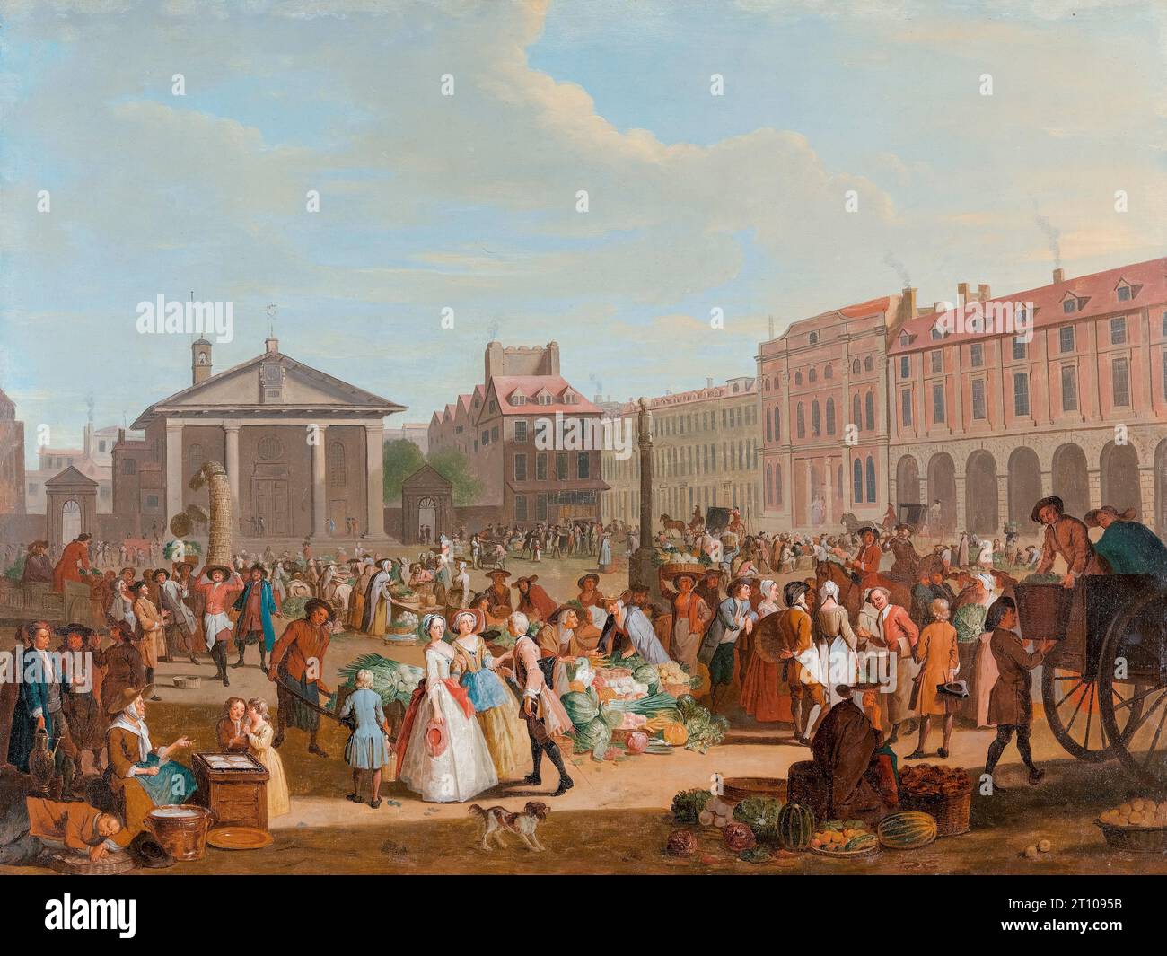 Covent Garden (London), painting in oil on copper by Peter Angelis ...