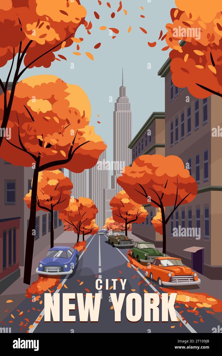 New york fall Stock Vector Images - Alamy