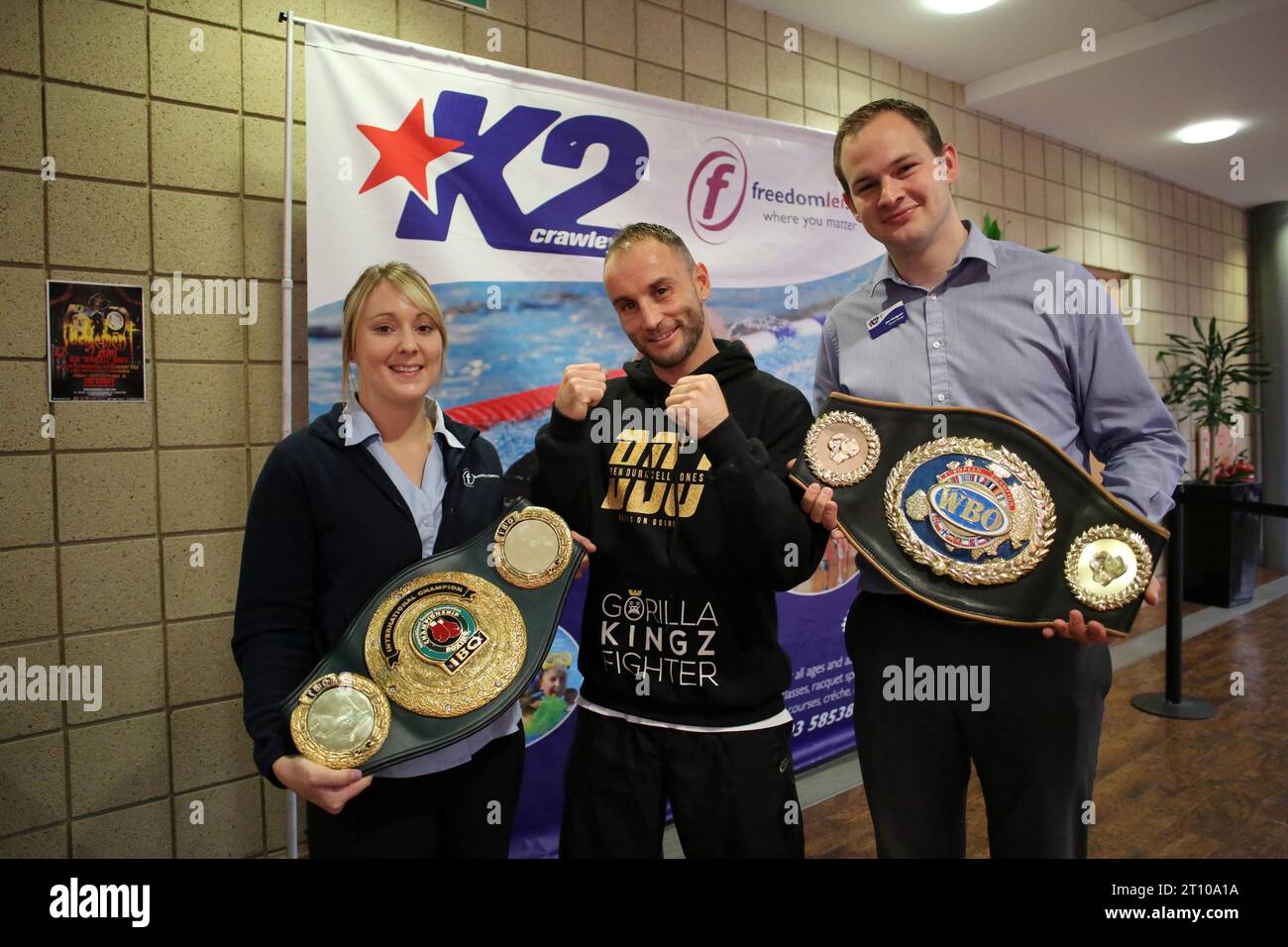 Boxer Ben Jones with K2 staff promoting his WBO Intercontinental ...