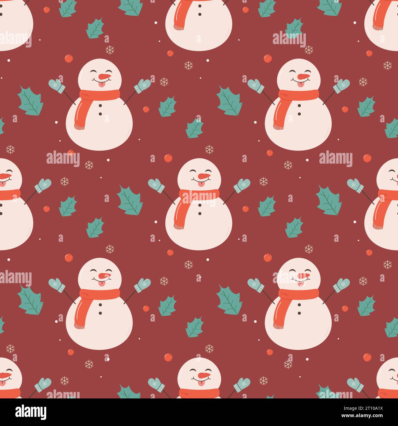 Pattern seamless cute snowman, winter, christmas. Vector illustration ...