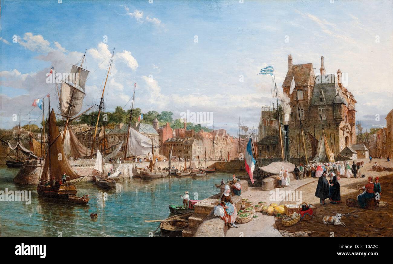 Honfleur, Normandy, painting in oil on canvas by William Parrott, 1859 ...