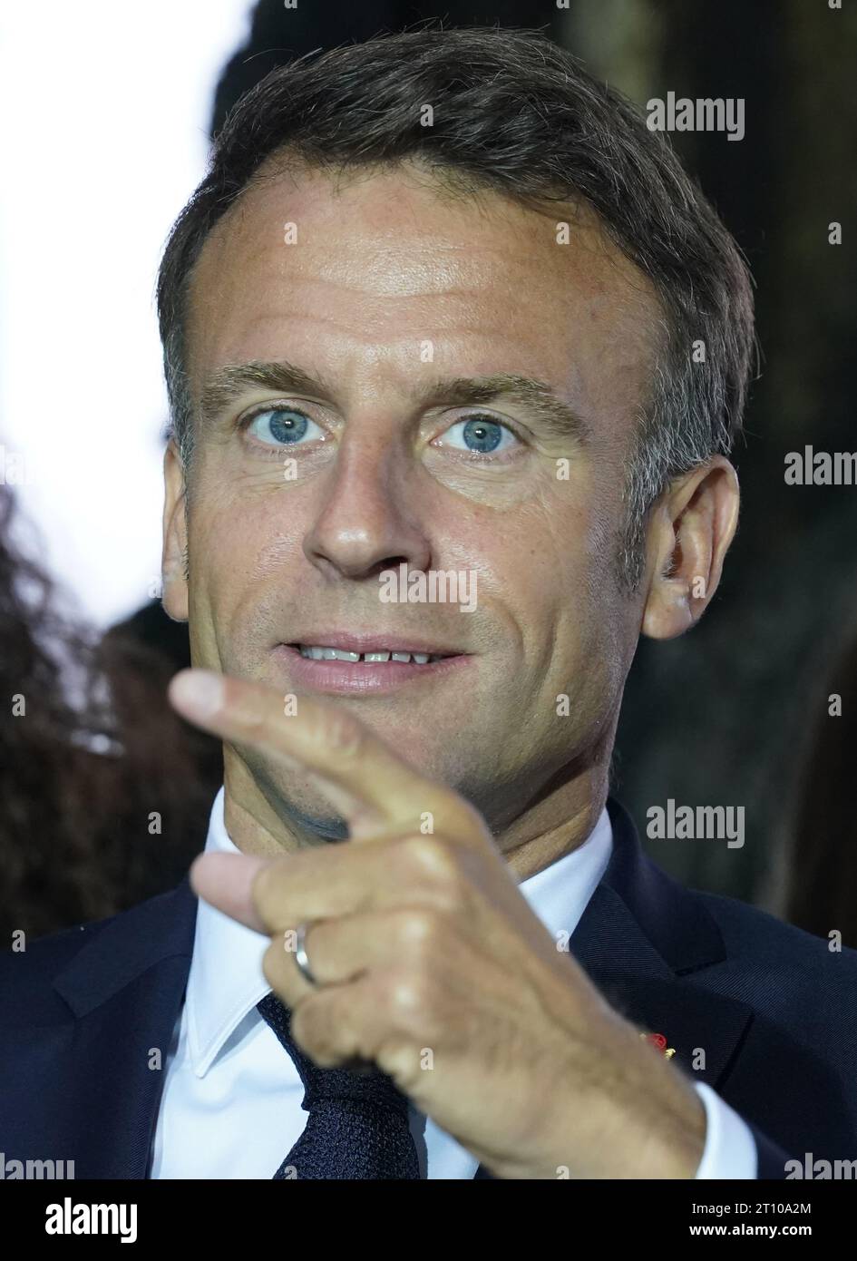 Hamburg, Germany. 10th Oct, 2023. Emmanuel Macron, President of France ...
