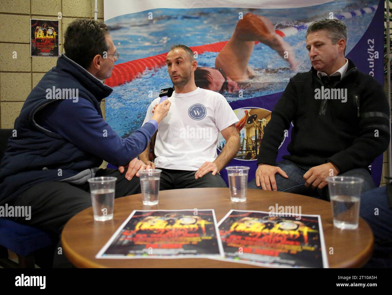 Boxer Ben Jones is interviewed during a press conference to promote his ...