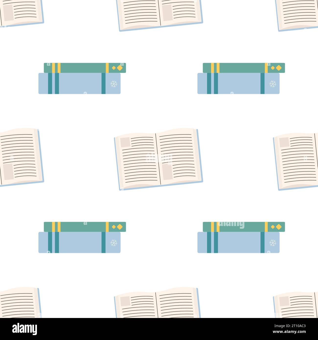 Seamless pattern book, notes, notebook library. Vector illustration ...