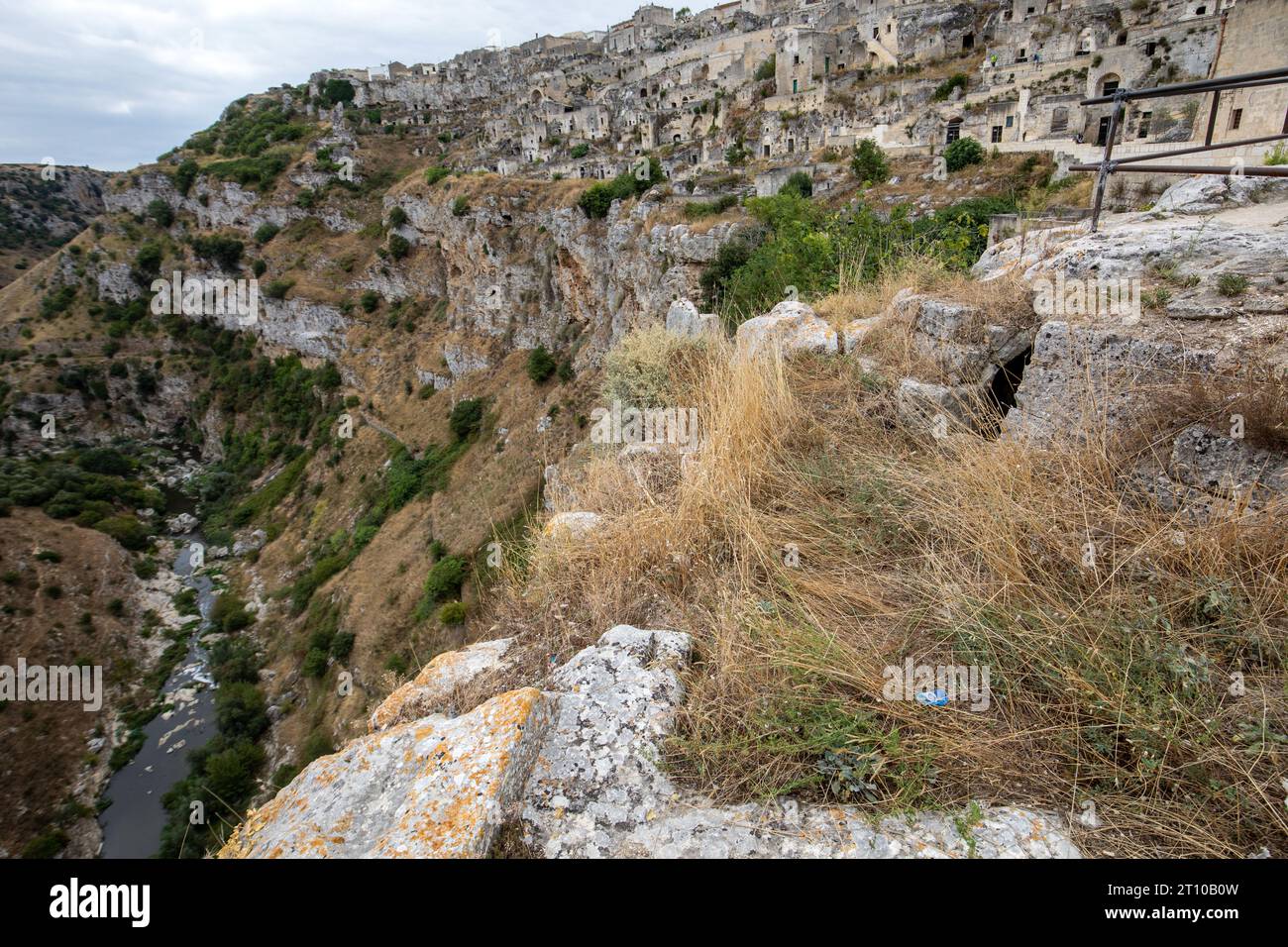 View of Gravina river canyon and park of the Rupestrian Churches of ...
