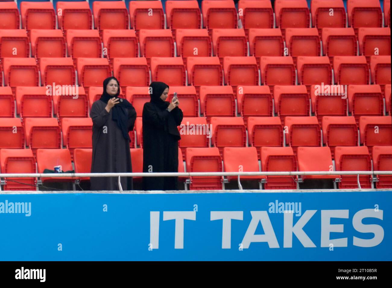 Fans await the start of the ICC Cricket World Cup match between ...