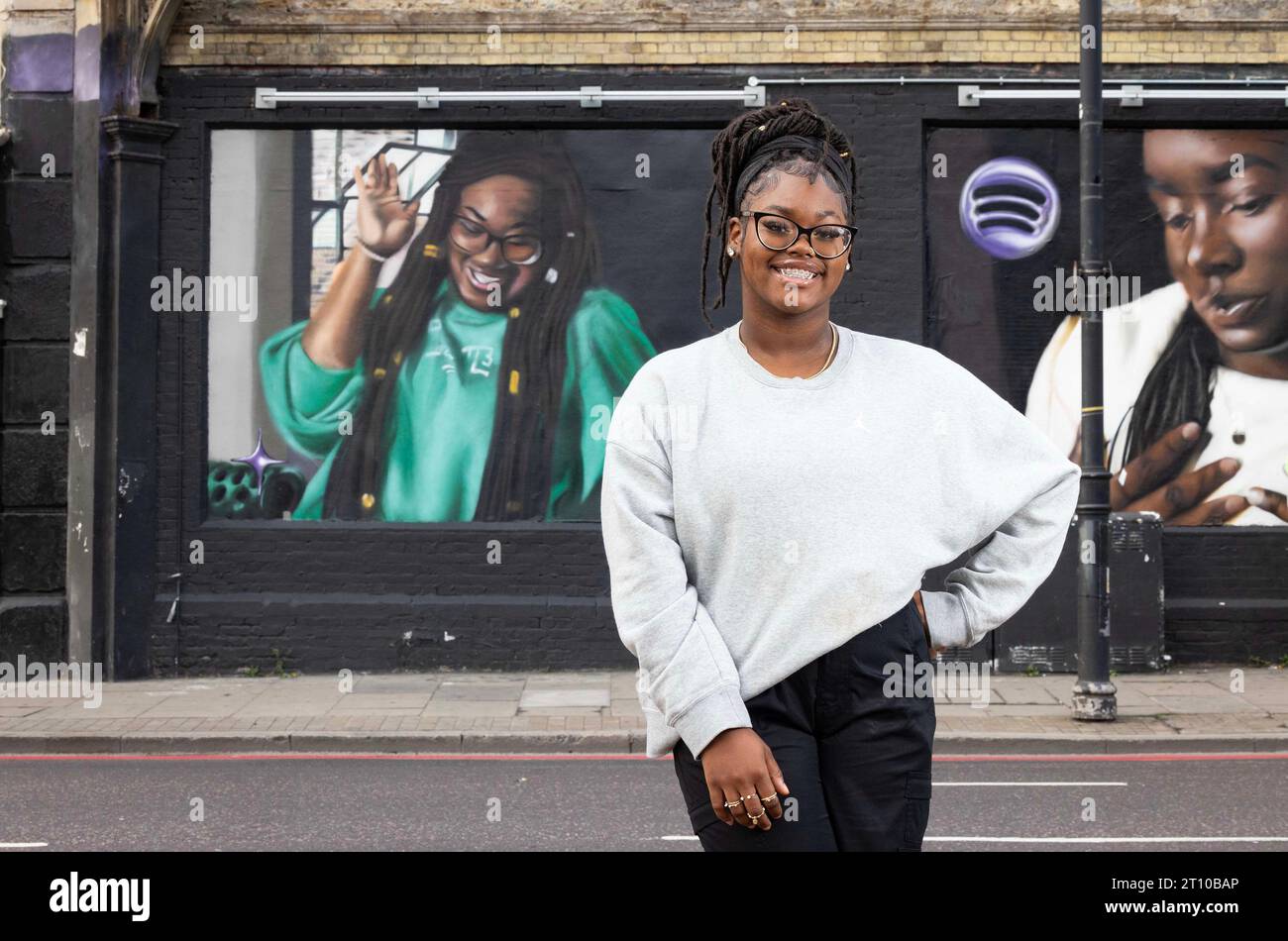 EDITORIAL USE ONLY Zai'Ona at a mural marking the launch of the Make ...