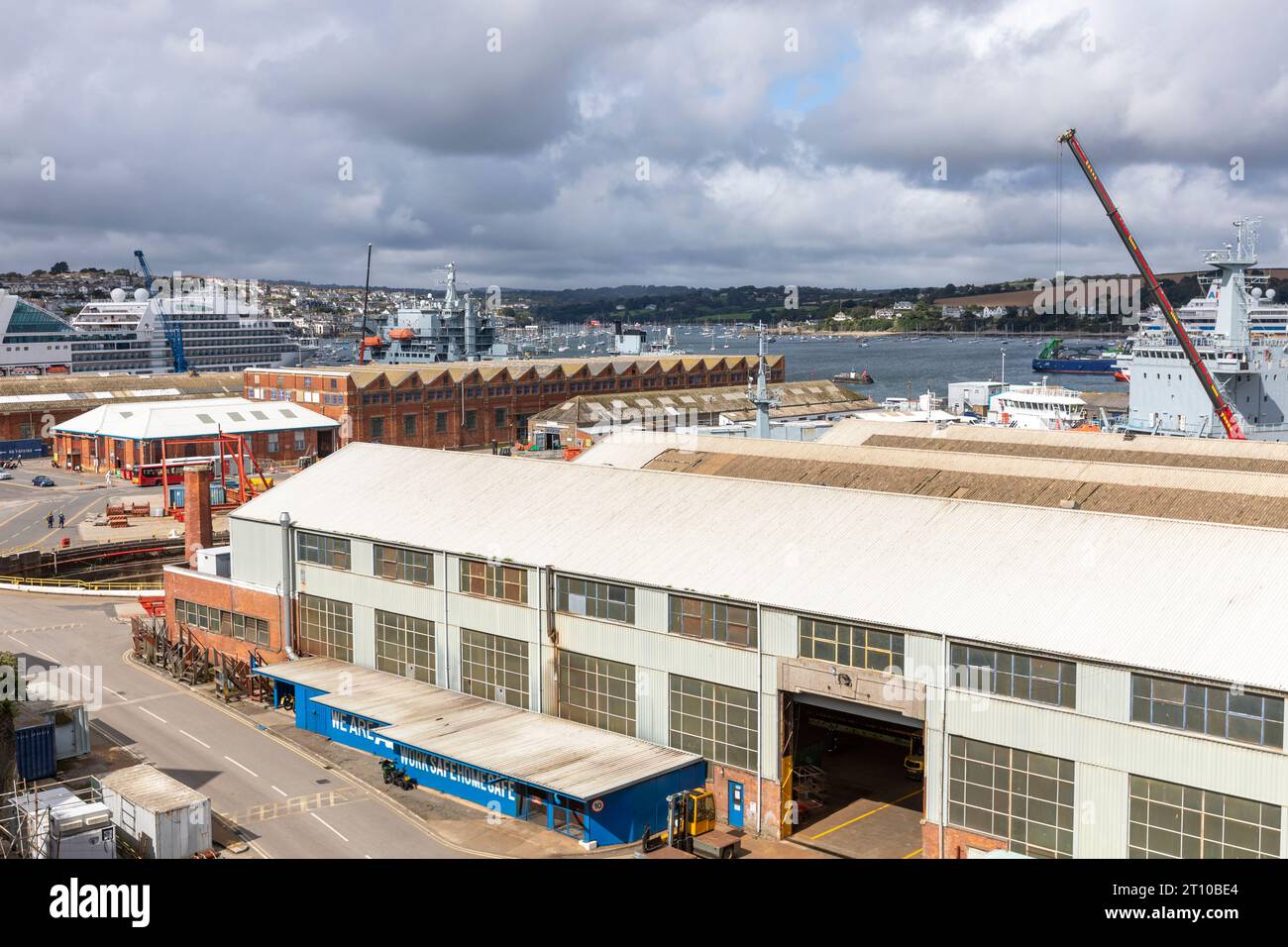 Falmouth Docks and Pendennis shipyard on the Cornish coast,Cornwall ...