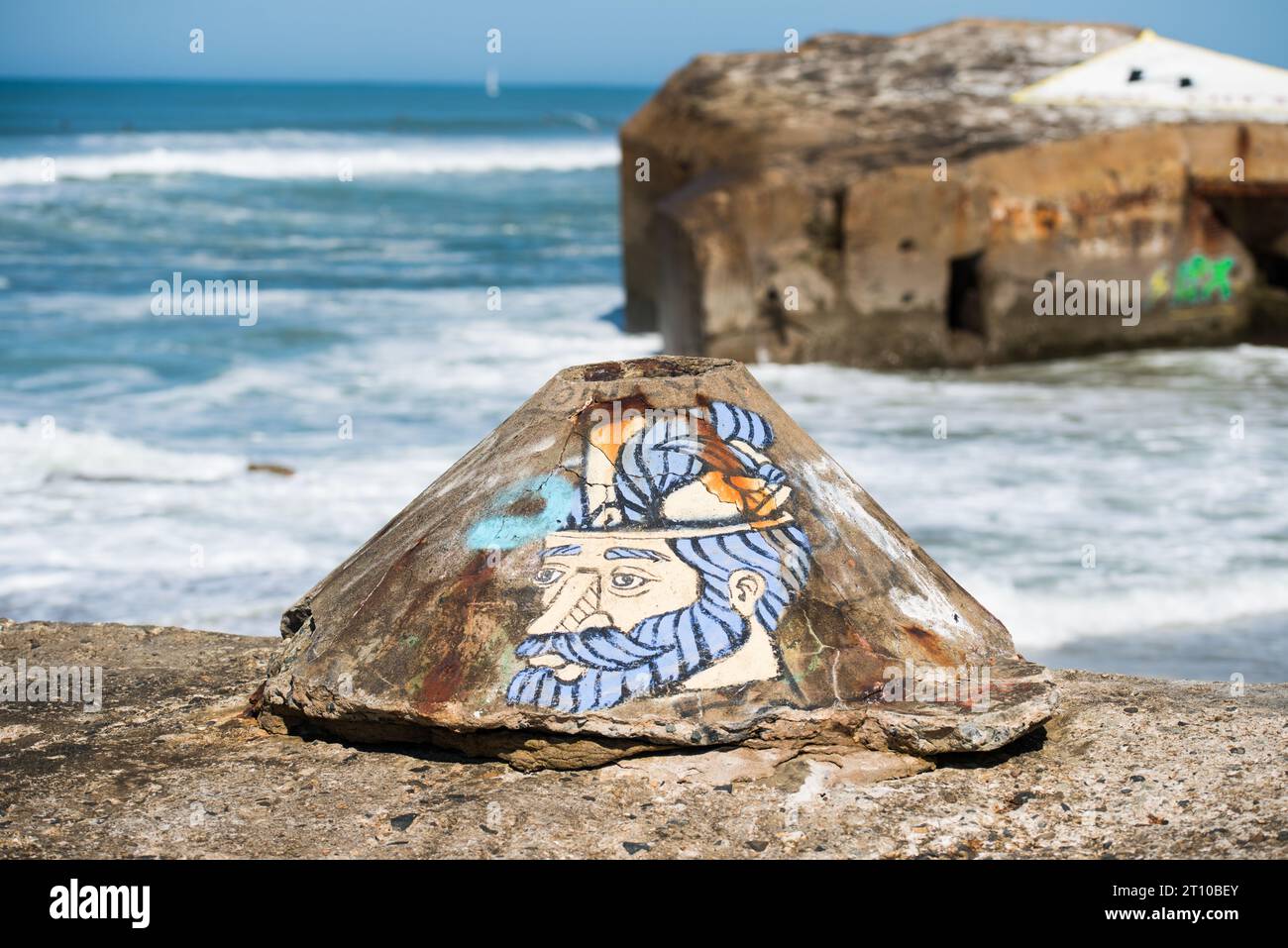 WW2 bunkers and surf culture, Cote des Basques, France Stock Photo - Alamy