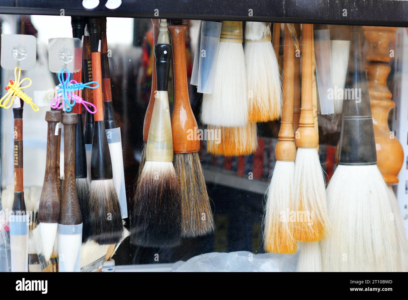 Photo of traditional Chinese writing instruments brushes for sale in a ...