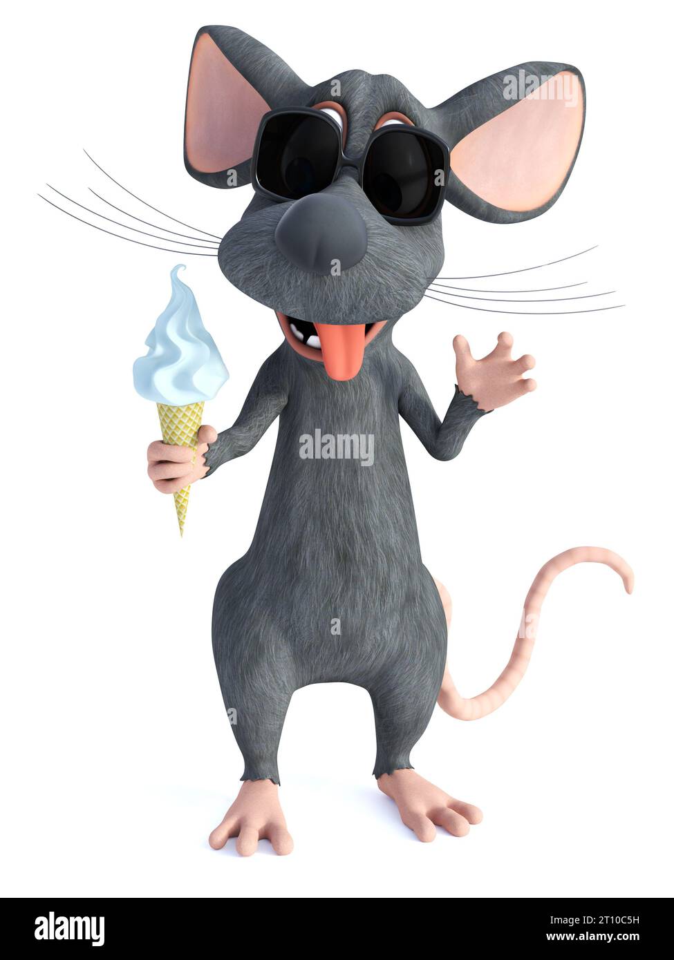 3D rendering of a cool smiling cartoon mouse wearing sunglasses and ...
