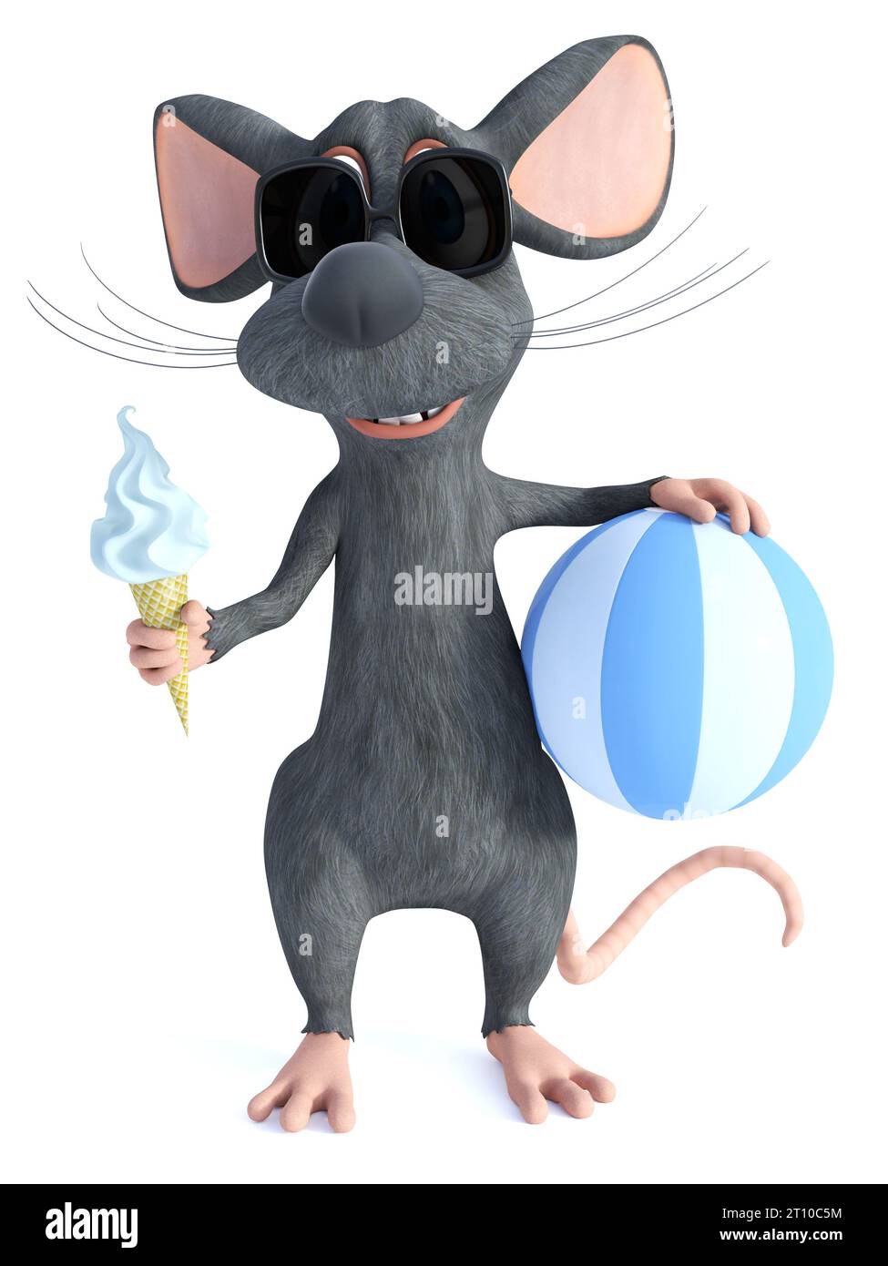 3D rendering of a cool smiling cartoon mouse wearing sunglasses and ...