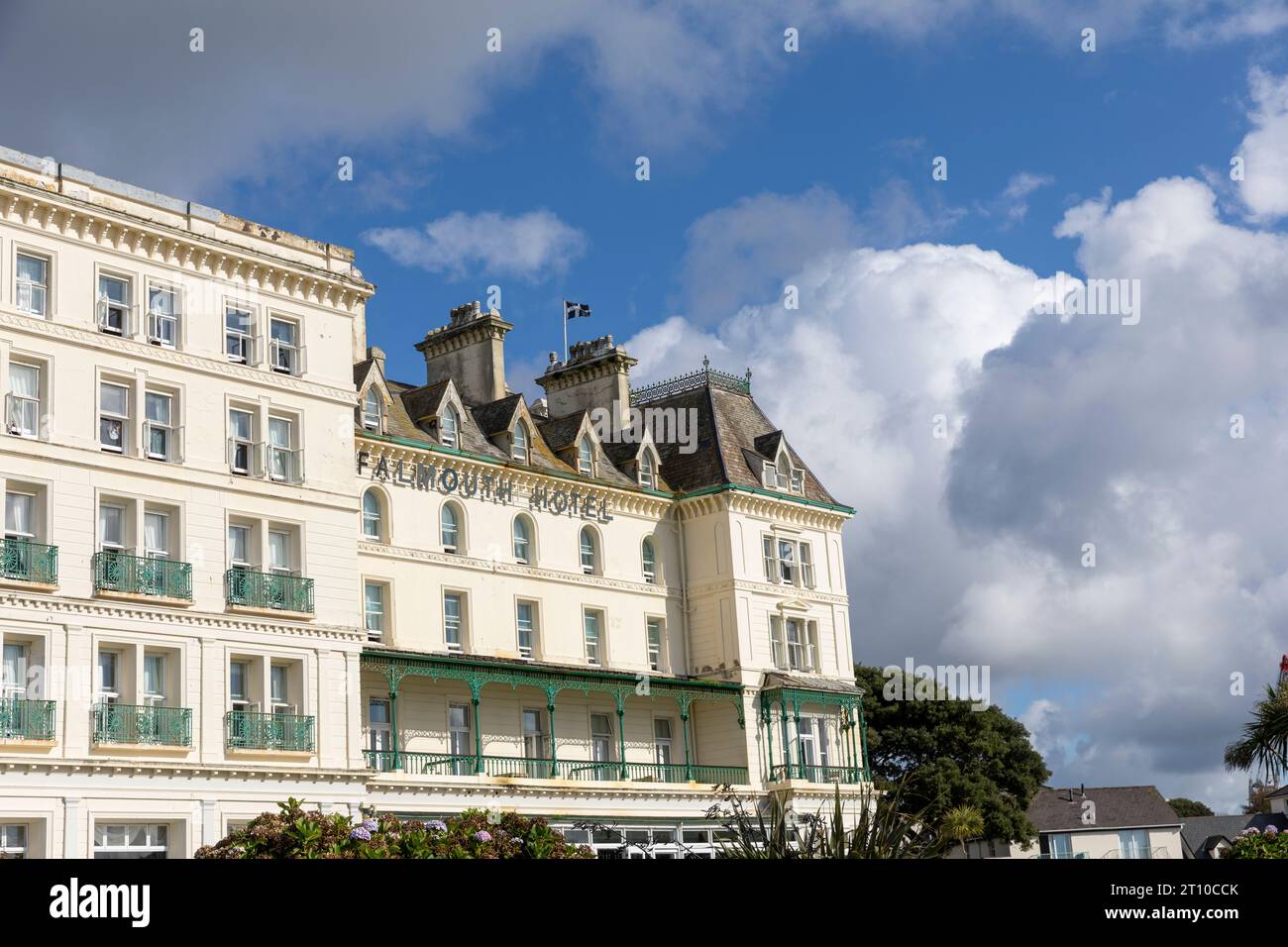 The Falmouth Hotel on Castle beach overlooks the bay and beach ...