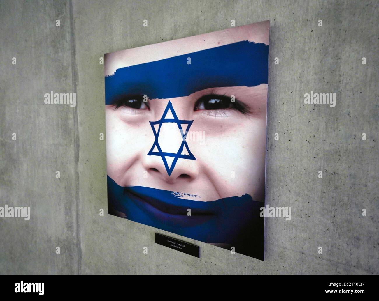 An Israel Football Association picture outside ahead of the Euro 2028 ...