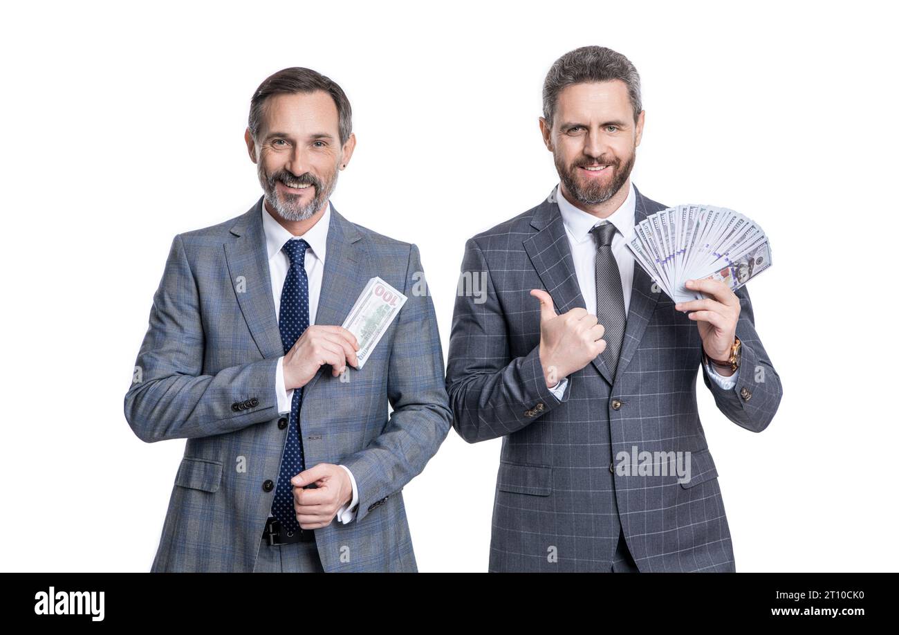 successful business brings money. successful business men investors in ...