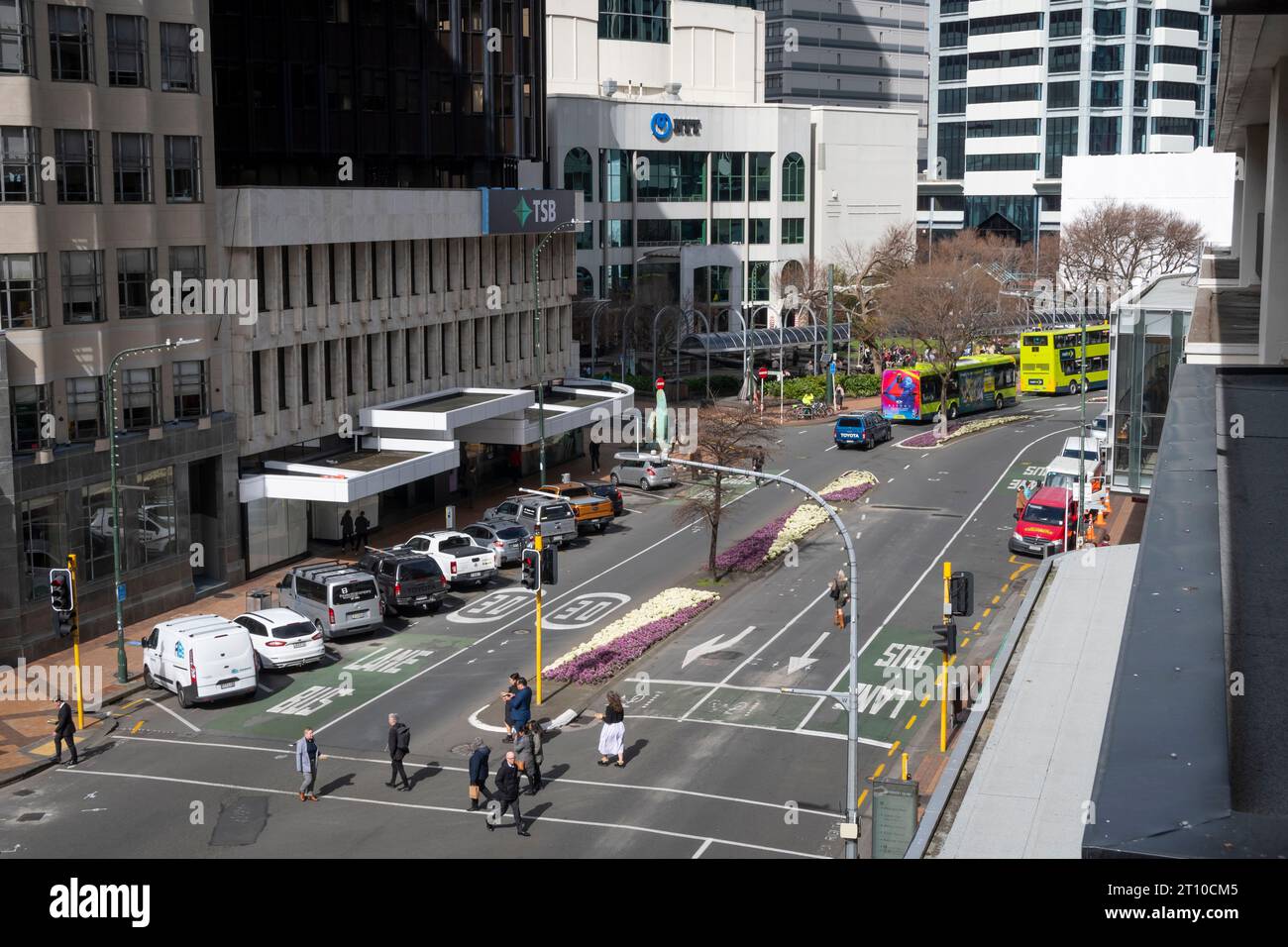 Lambton Quay, shopping street, Wellington, North Island, New Zealand ...