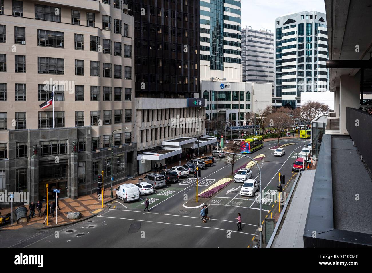 Lambton Quay, shopping street, Wellington, North Island, New Zealand ...