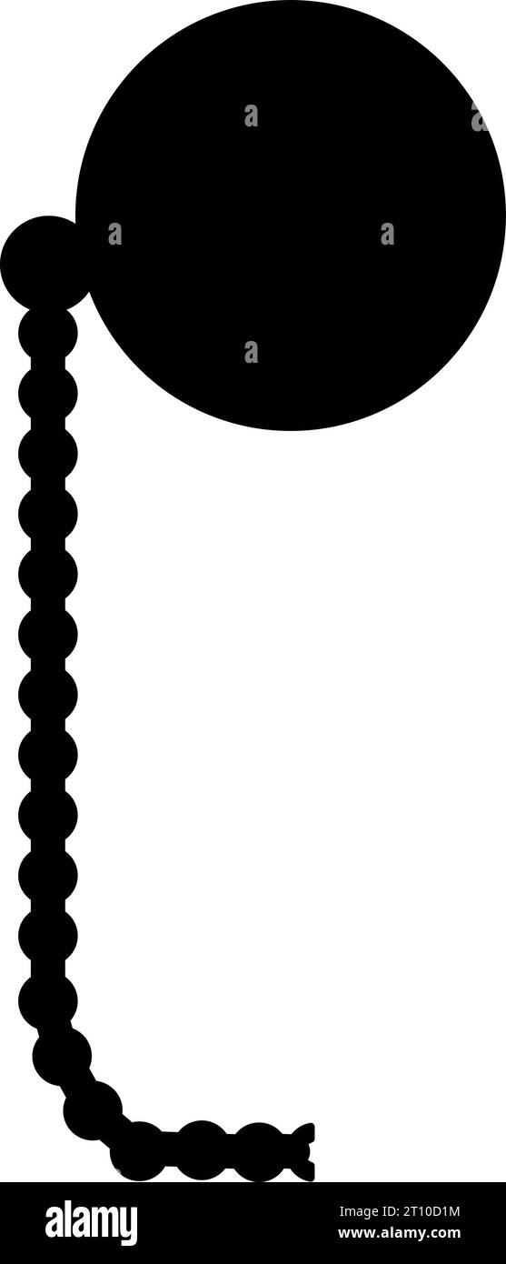 Shape of round monocle on decorative chain. Health and vision ...