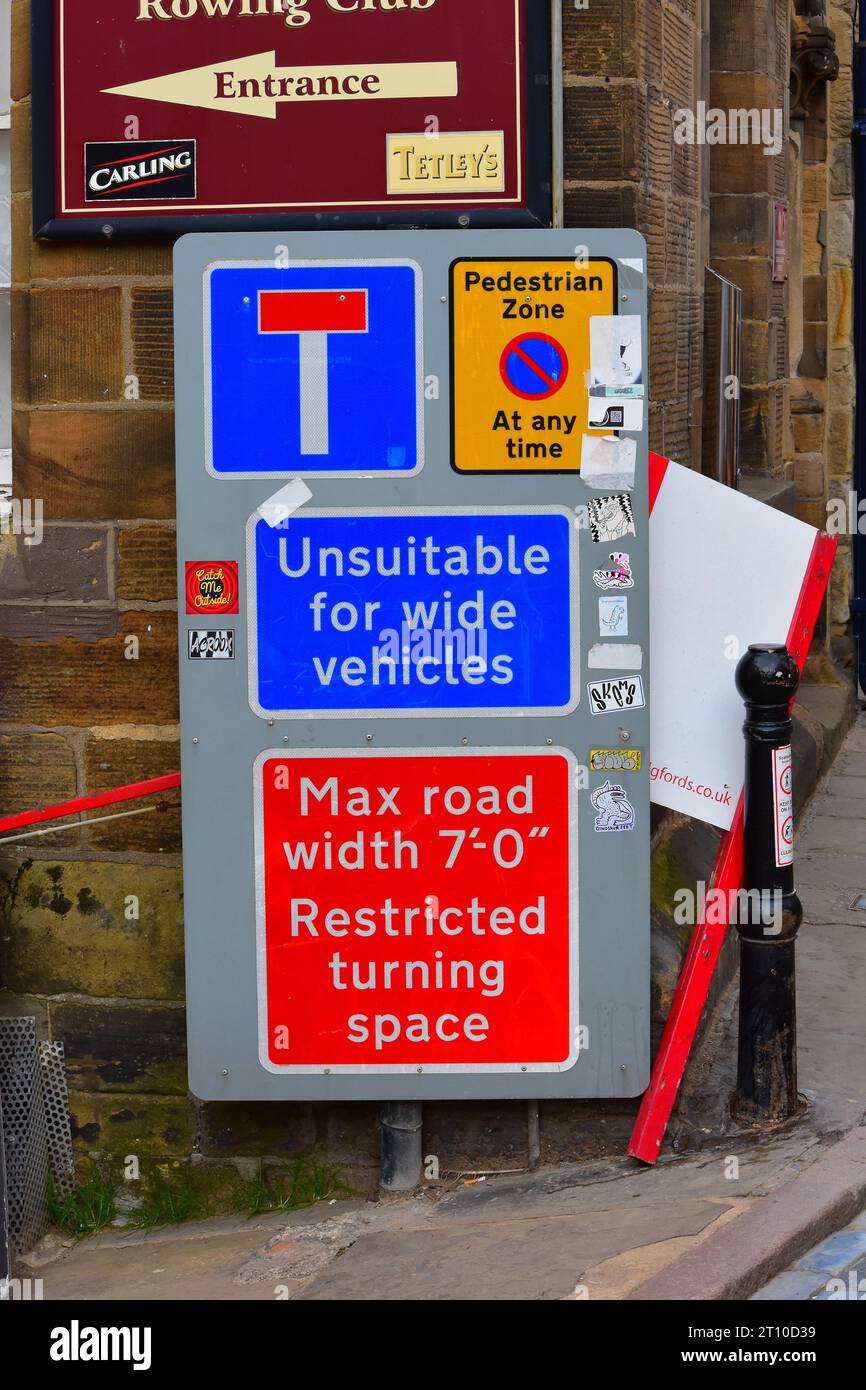 Road signs, Whitby North Yorkshire Stock Photo - Alamy
