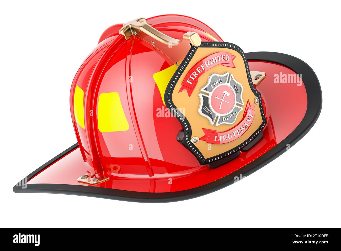 Red Firefighter Helmet, 3D rendering isolated on white background Stock ...