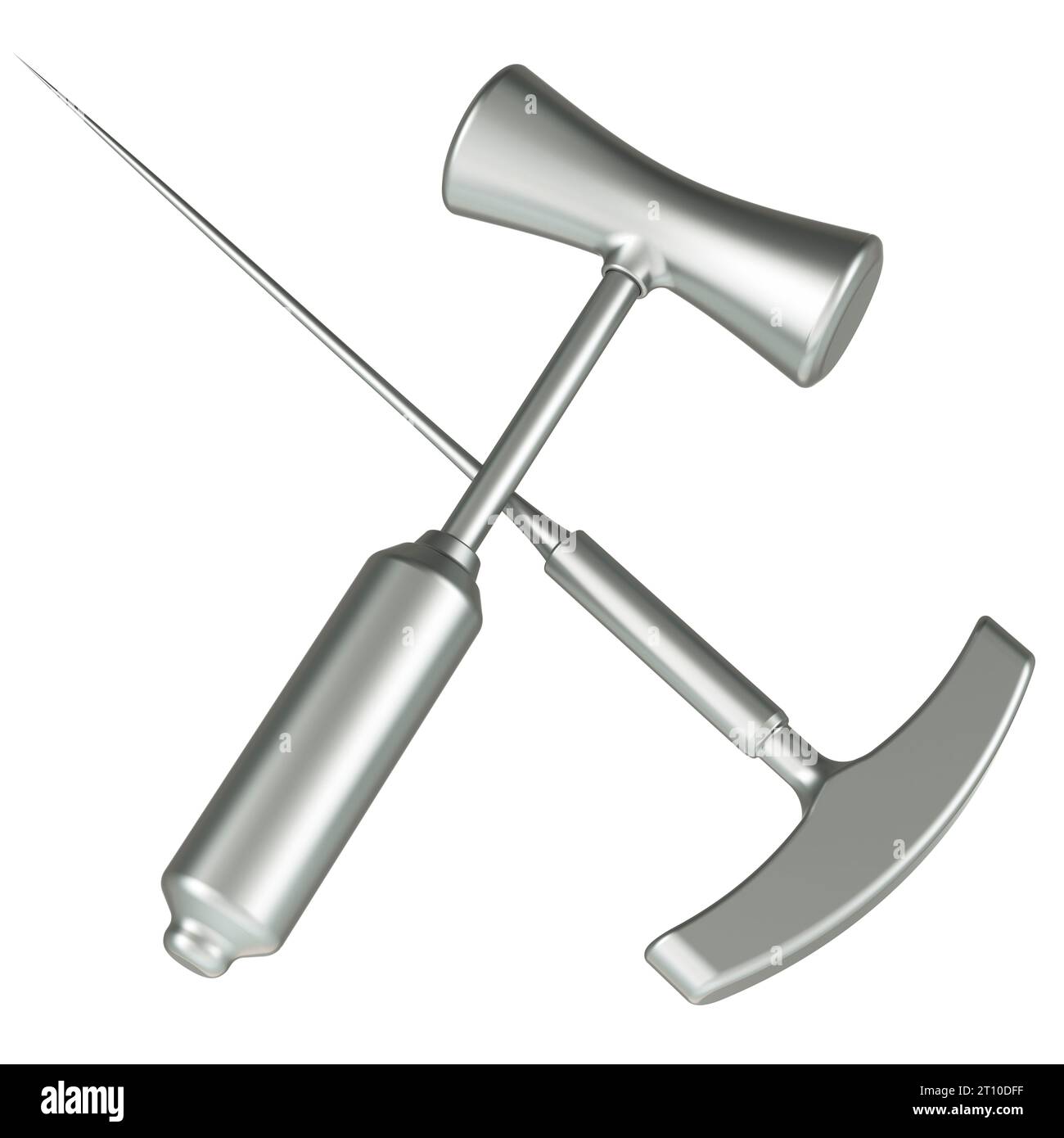 Orbitoclast, tools for lobotomie. 3D rendering isolated on white ...