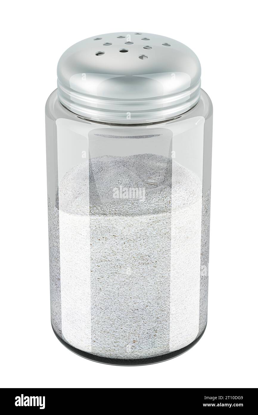 Salt shaker, salt pot. 3D rendering isolated on white background Stock ...