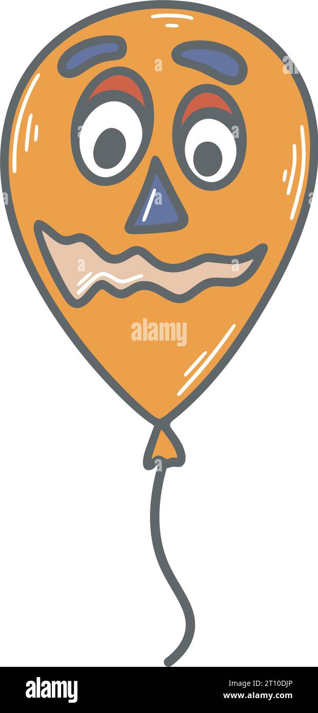 Balloon character with funny face clip art. Cute image for Halloween or ...