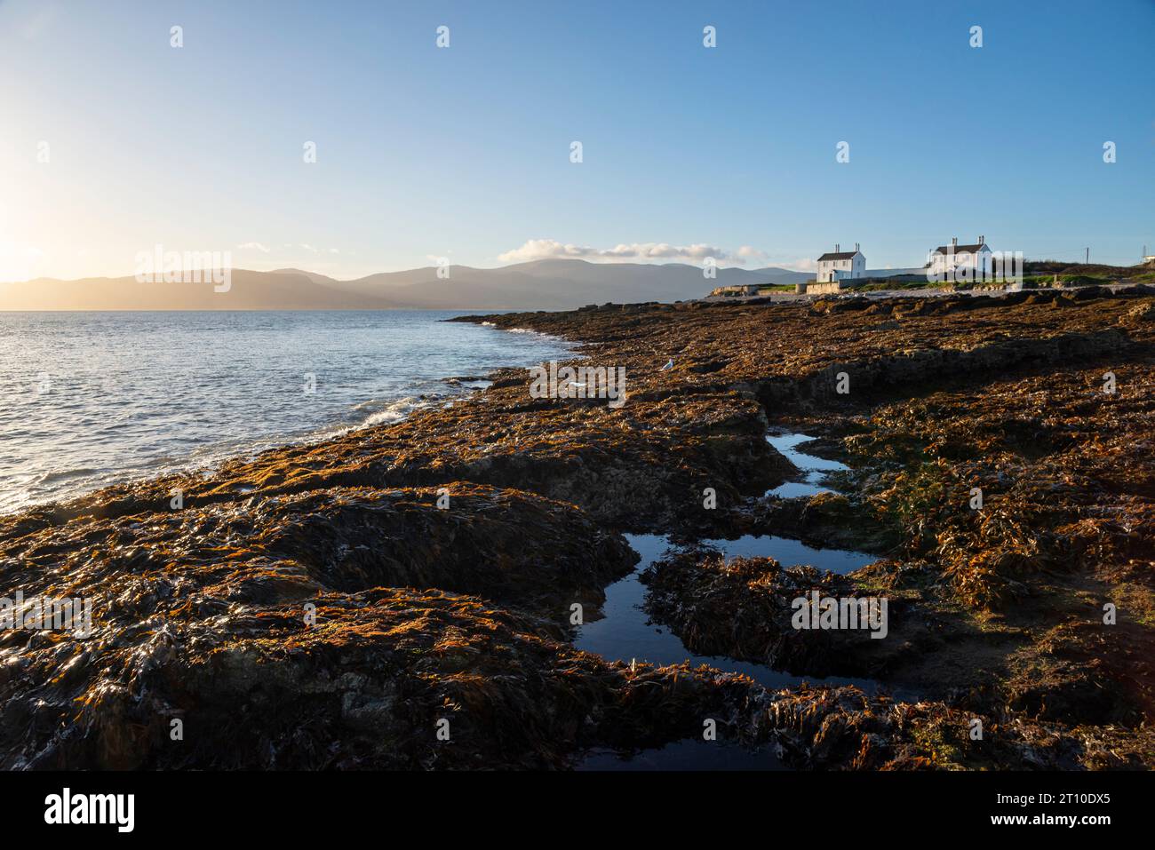 Penmon Point on the coast of Anglesey, North Wales. Rocky shoreline ...