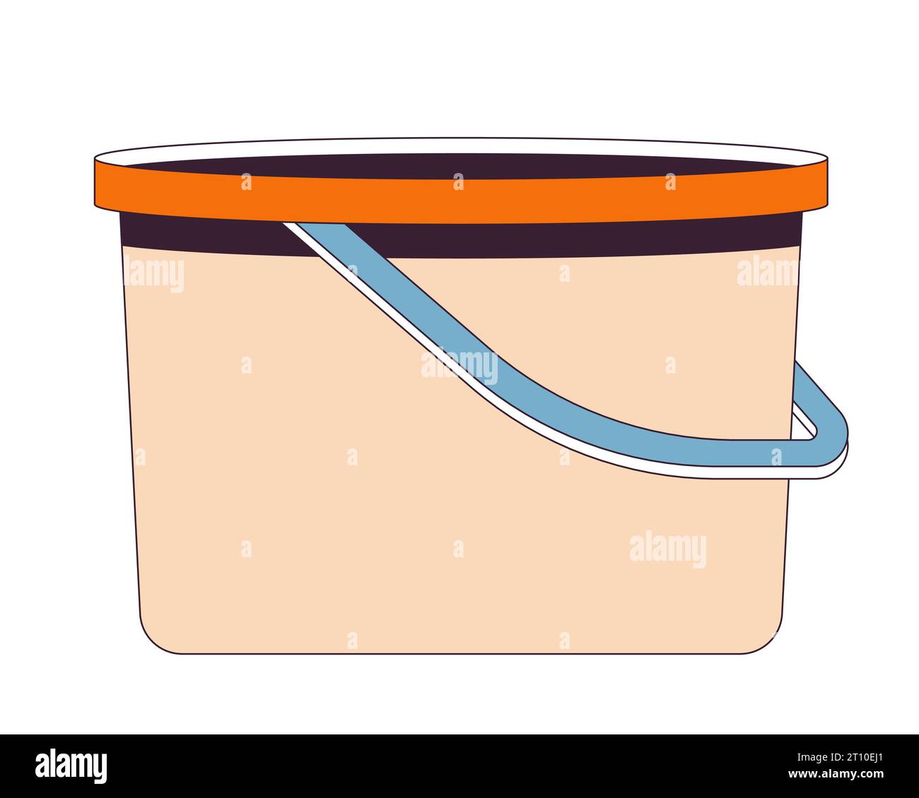 Paint bucket 2D linear cartoon object Stock Vector Image & Art - Alamy