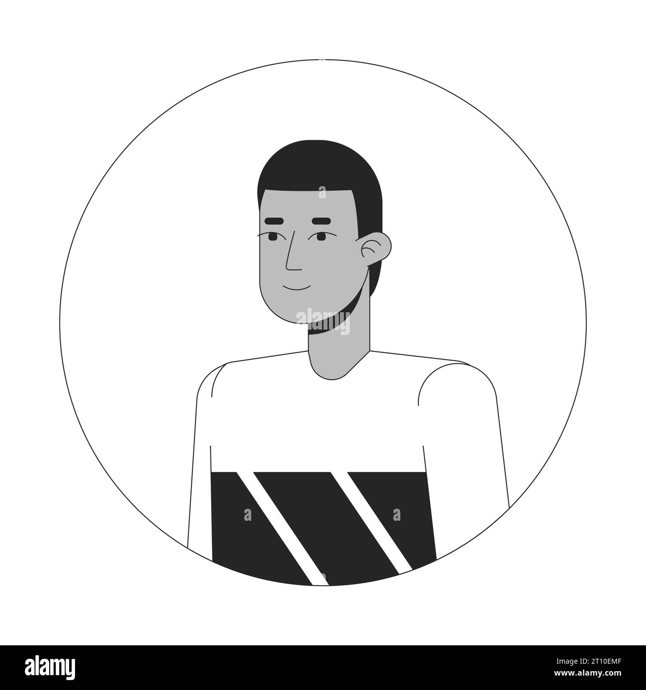 African American Short Haired Young Man Standing Black And White 2d