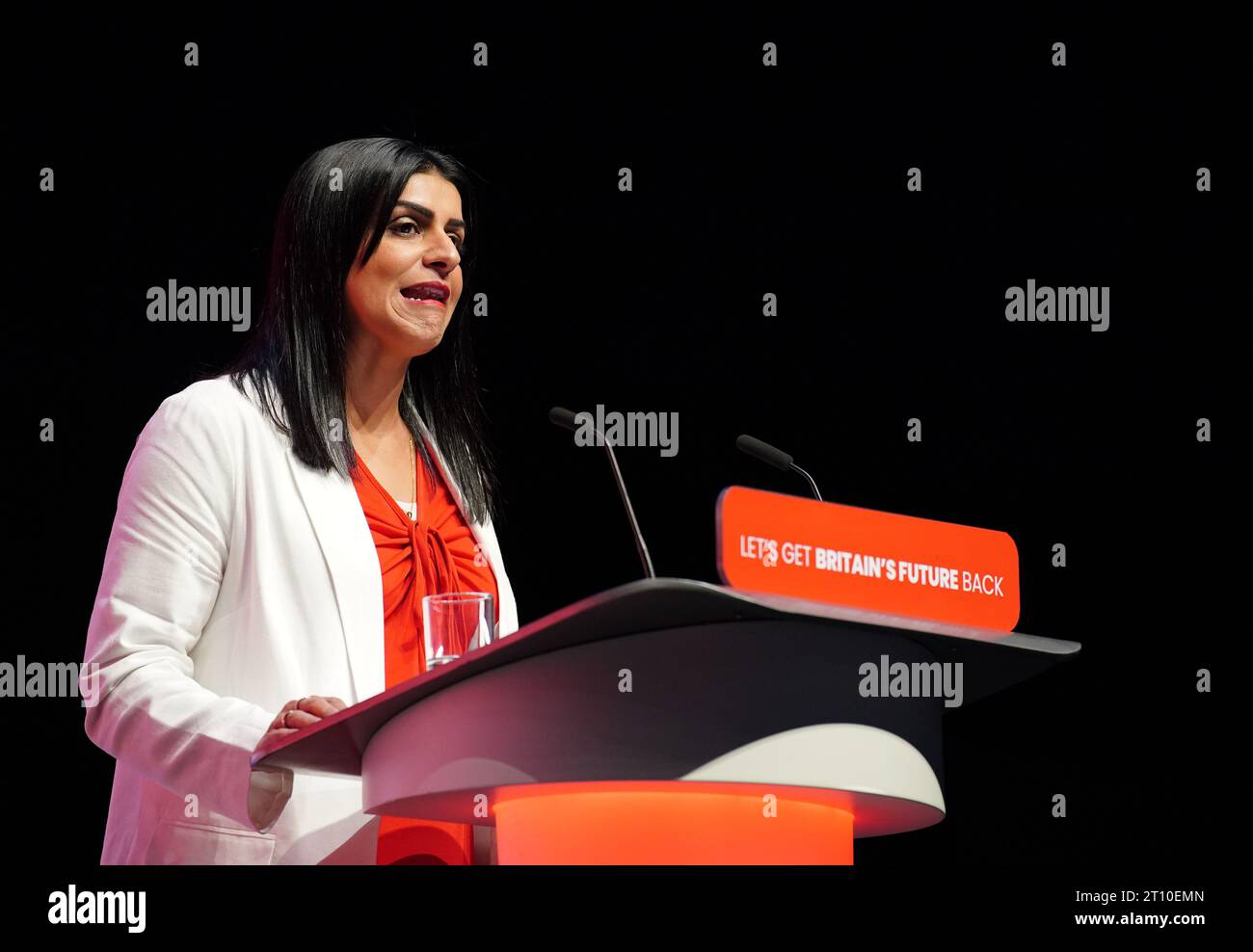 Shadow Justice Secretary Shabana Mahmood speaking during the Labour ...