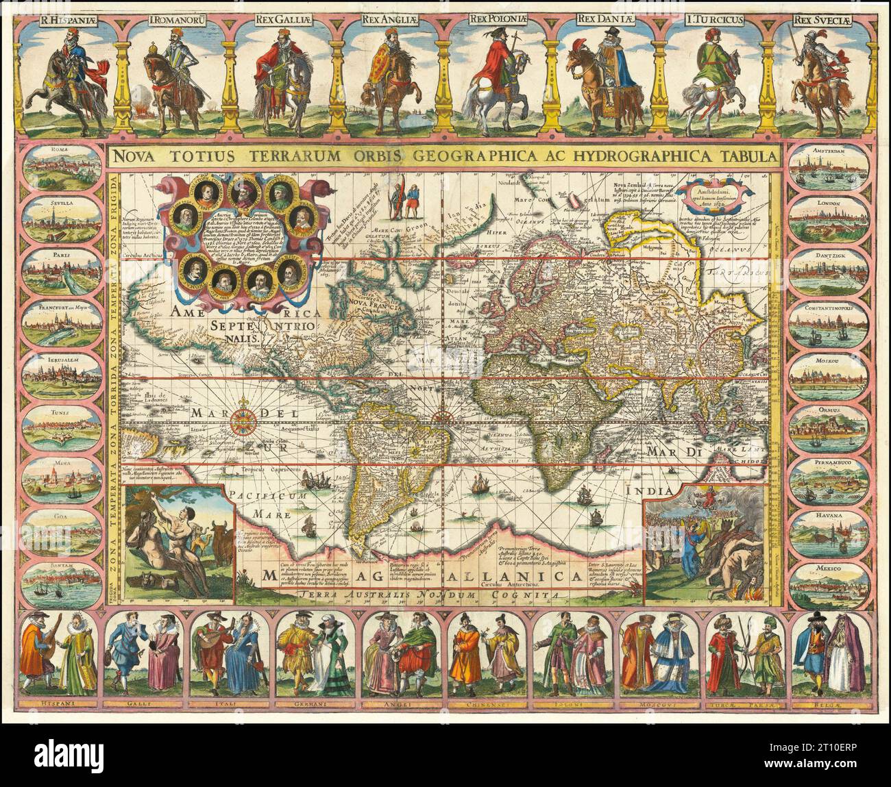 New Geographical And Hydrographic Map Of The Whole Earth Stock Photo ...