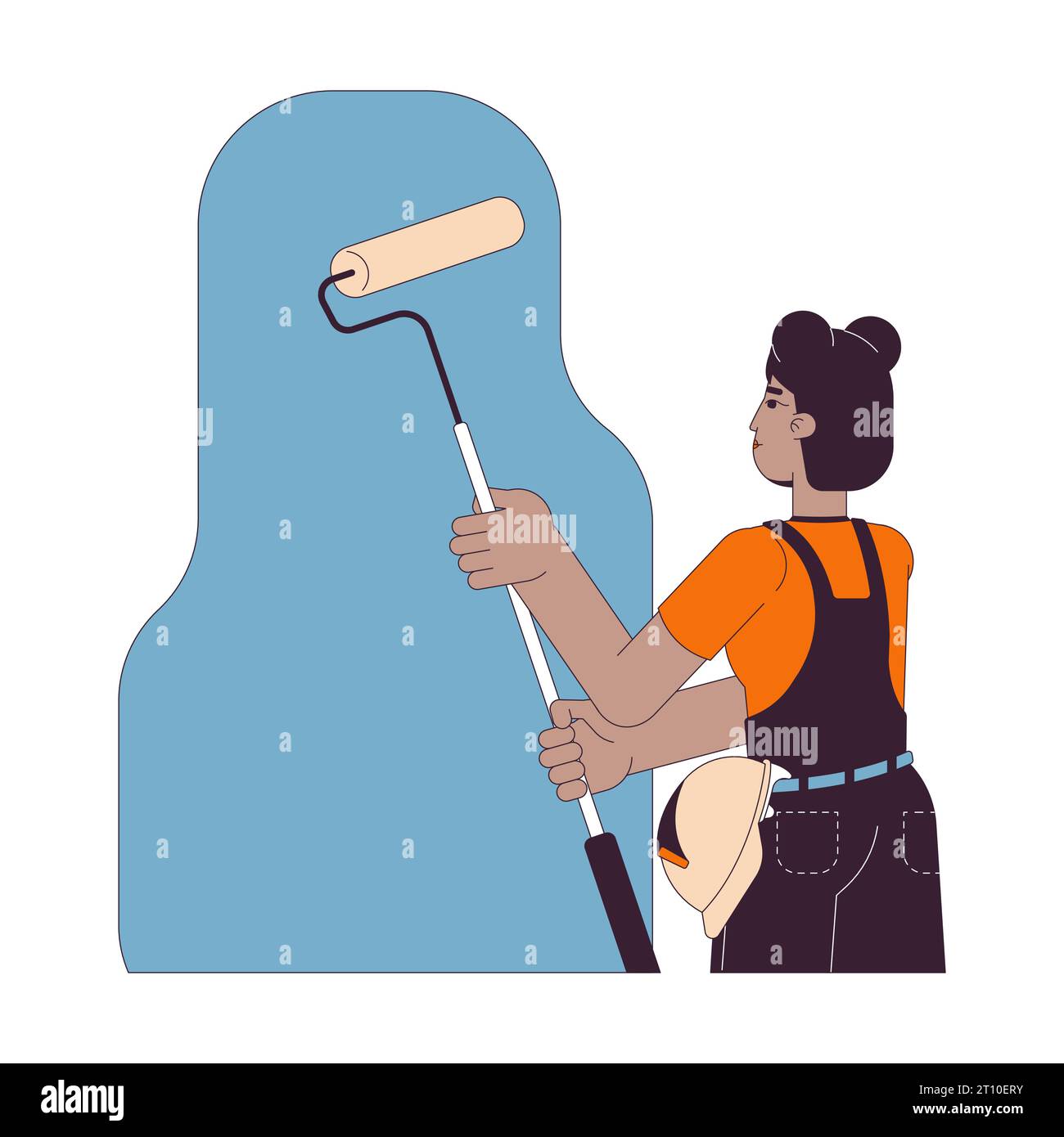 American female painter Stock Vector Images - Alamy