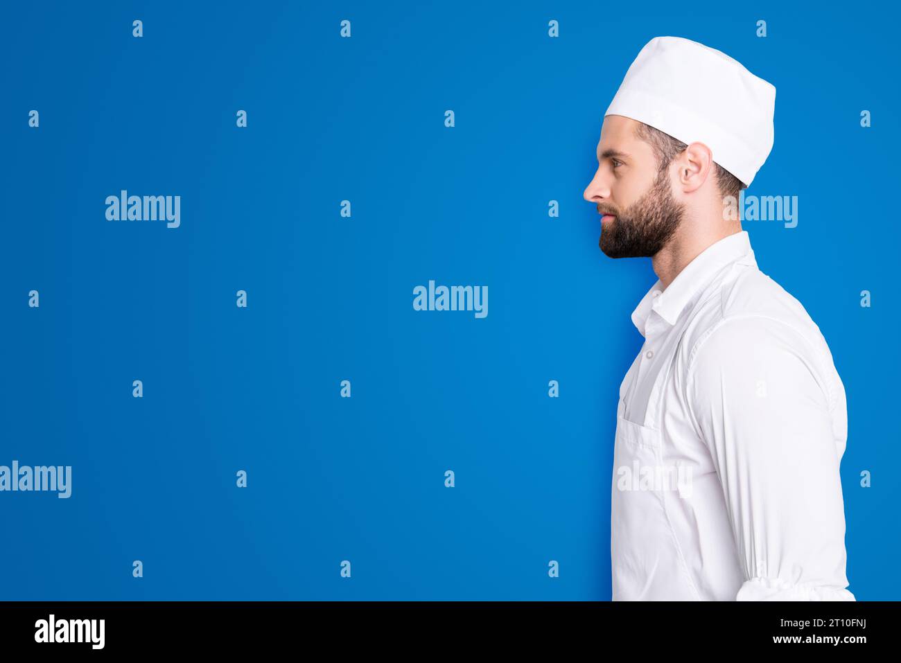 Profile side view portrait with copyspace, empty place for ...